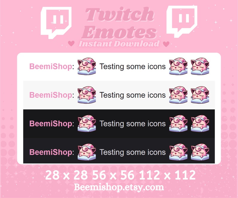 Twitch Discord Emote Pokemon Jigglypuff Sleeping Sleepy Cute Emotes ...