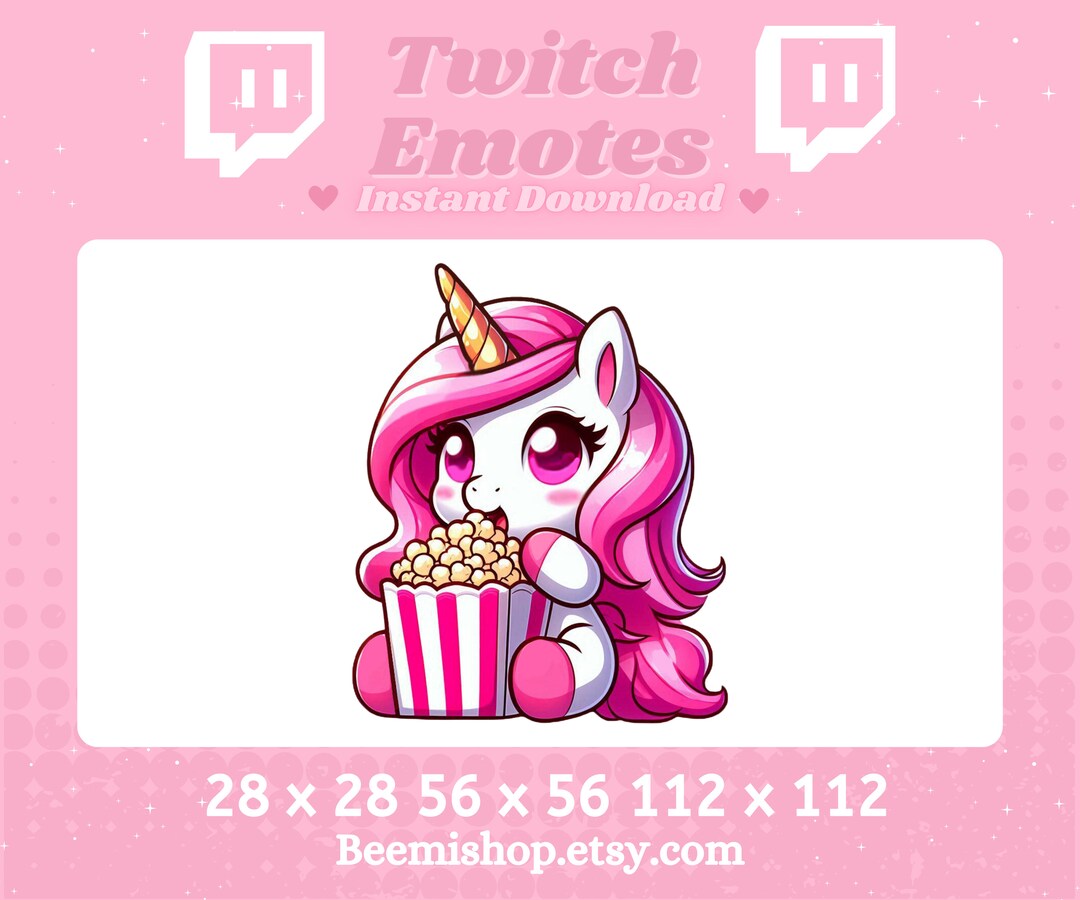 Pink Unicorn Horse Pony Eating Popcorn Drama Movie Funny Twitch Discord ...