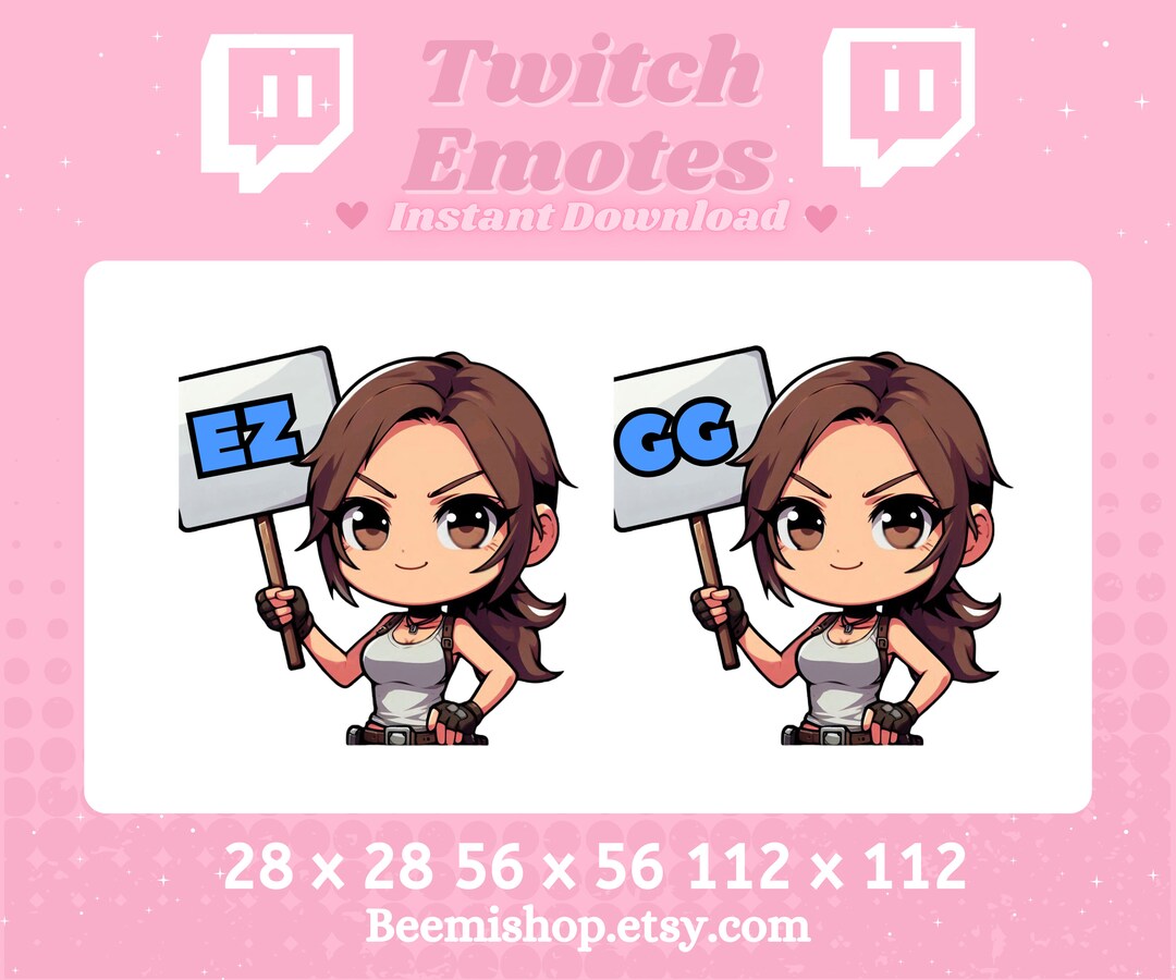 Lara Croft Tomb Raider Holding GG EZ Sign Kawaii Cute Chibi Movie Video ...