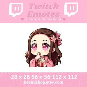 Twitch Discord Emote Demon Chibi Girl Nezuko Anime Demon Girl Emotes ...