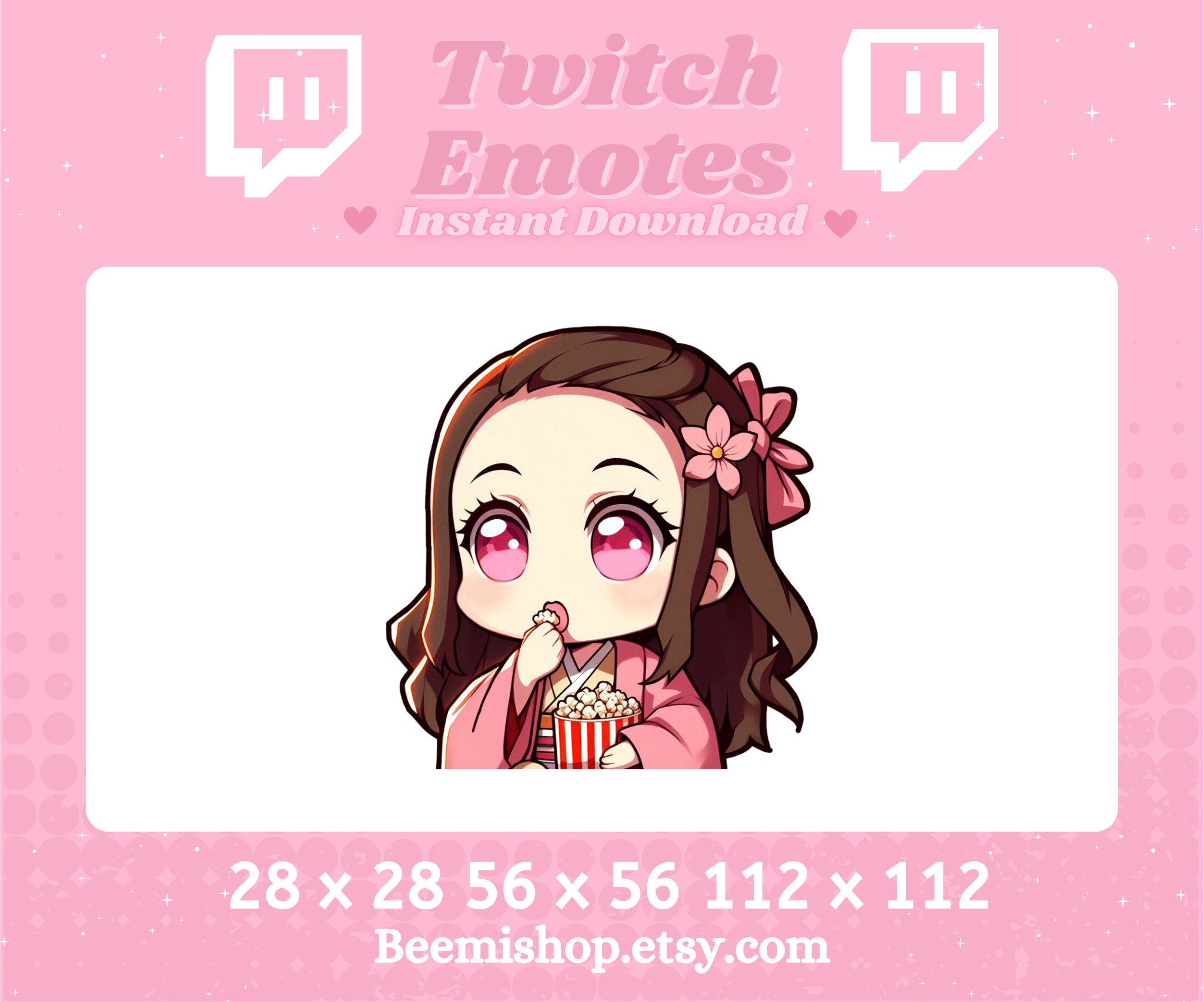 Twitch Discord Emote Demon Chibi Girl Nezuko Anime Demon Girl Emotes ...