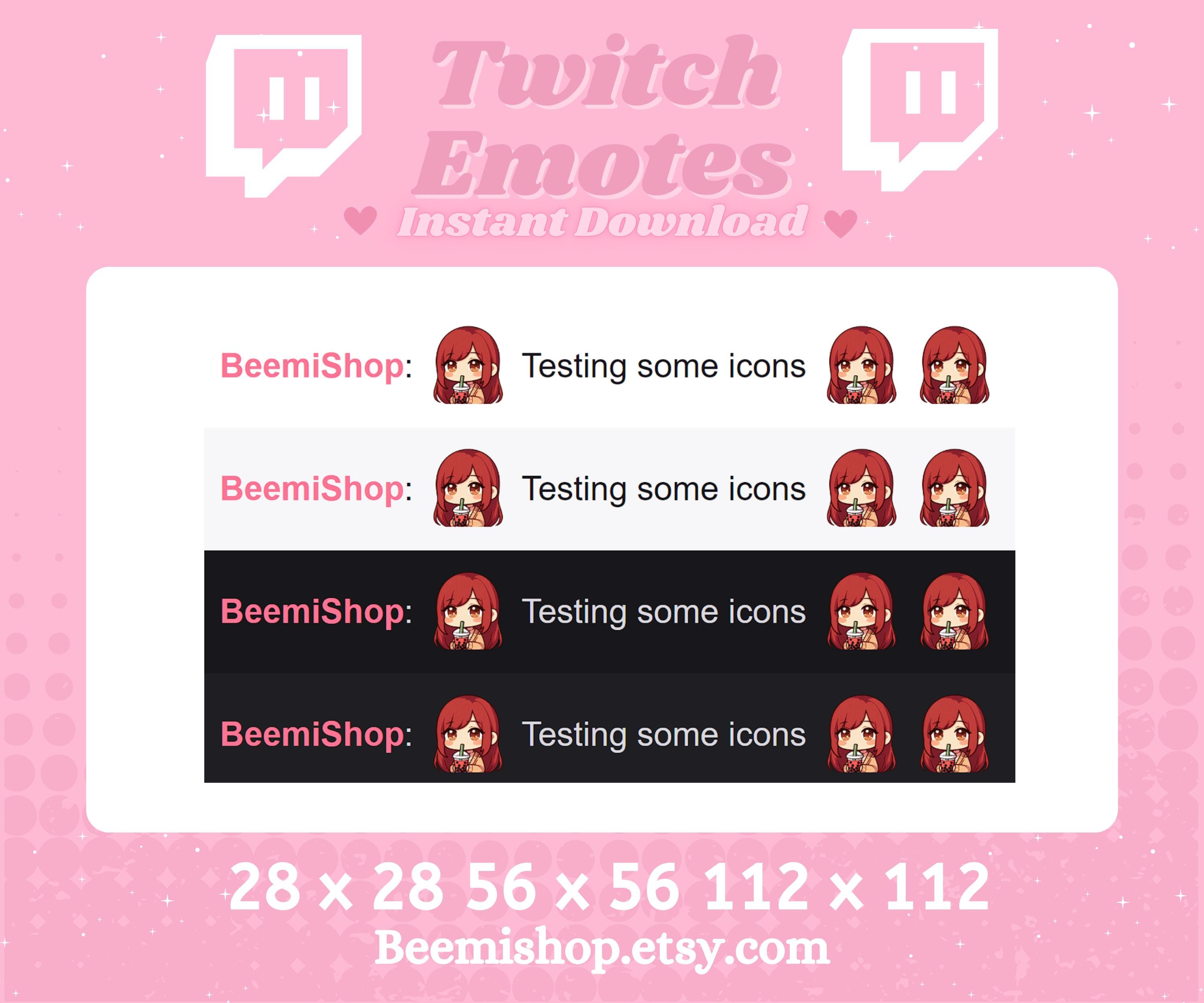 Chibi Girl Drinking Boba Tea Kawaii Adorable Twitch Discord Emote ...