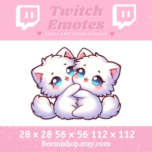Twitch Emotes Discord Emote White Cat Emotes Fluffy Hugging Love Cozy ...