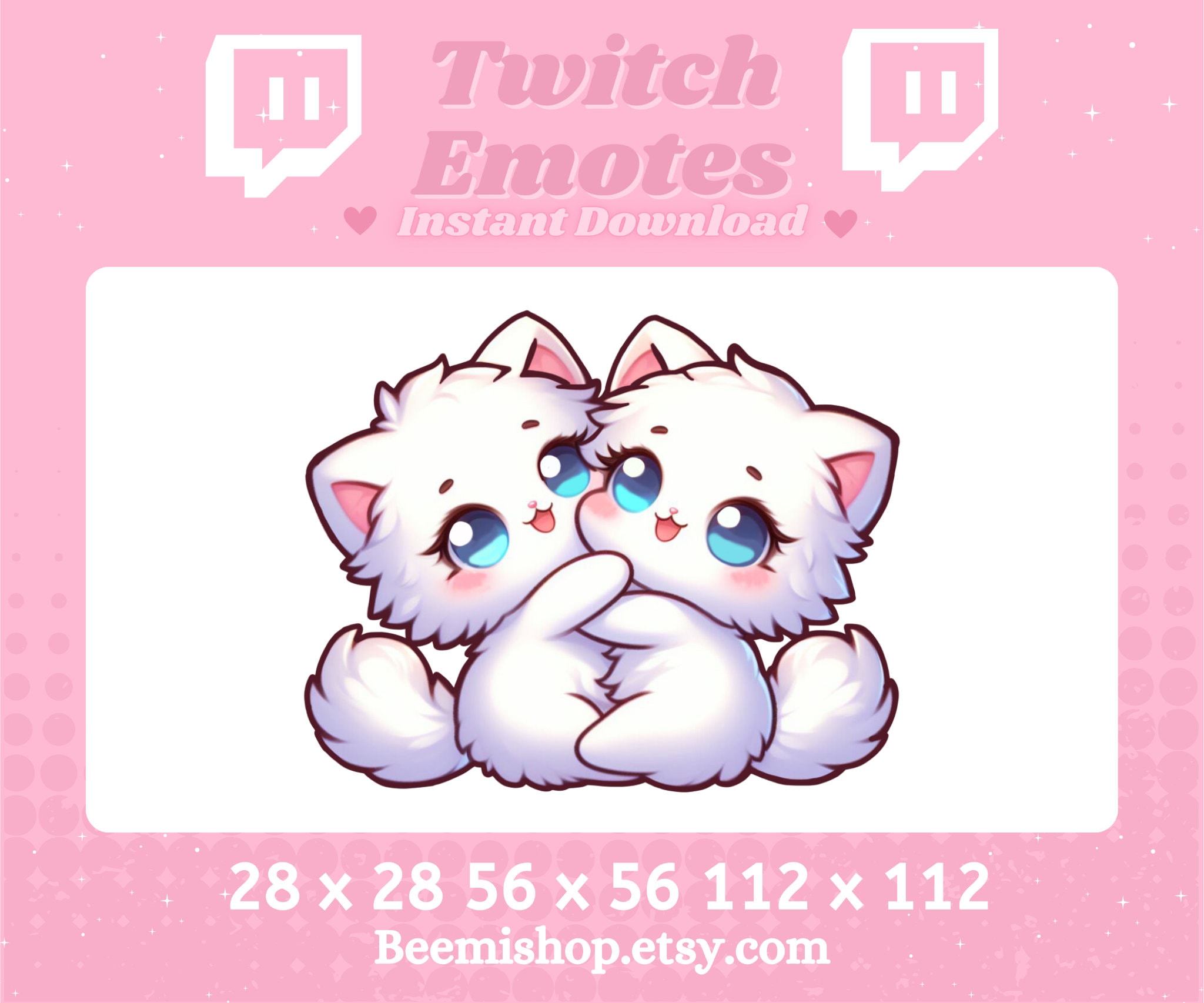 Twitch Emotes Discord Emote White Cat Emotes Fluffy Hugging Love Cozy ...