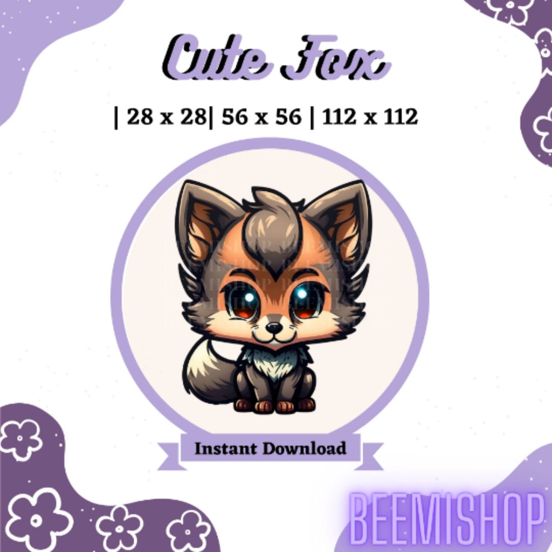 Cute Fox Twitch Emote Discord Kawaii by Beemishop - Etsy