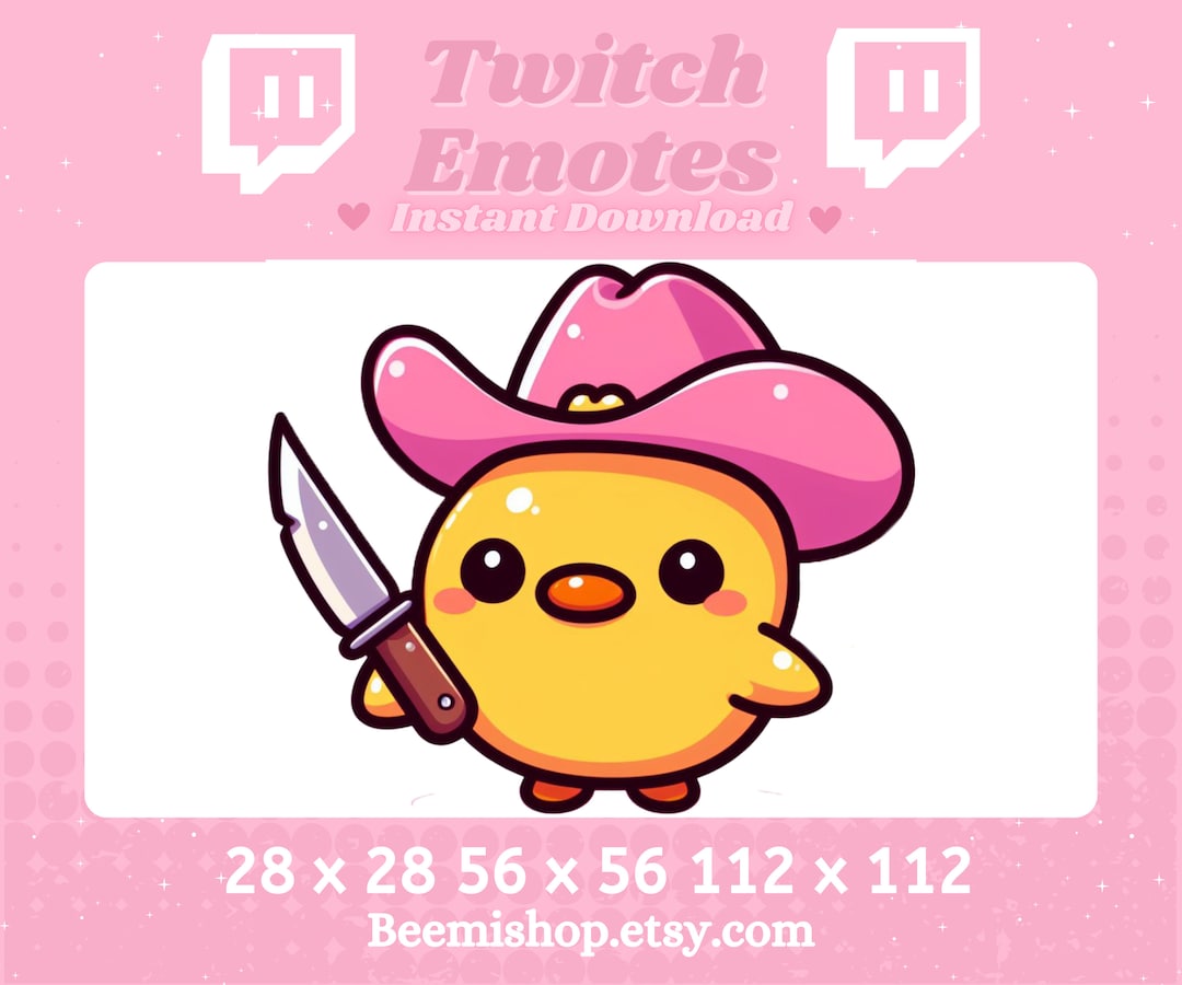 Twitch Discord Emote Cute Cowboy Duck Emotes Holding A Knife Dangerous ...
