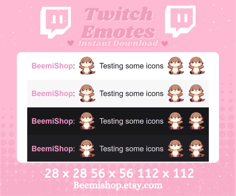 Twitch Emotes|discord Emote|otter Emotes|huglcozy|cute|twitch|adorable ...