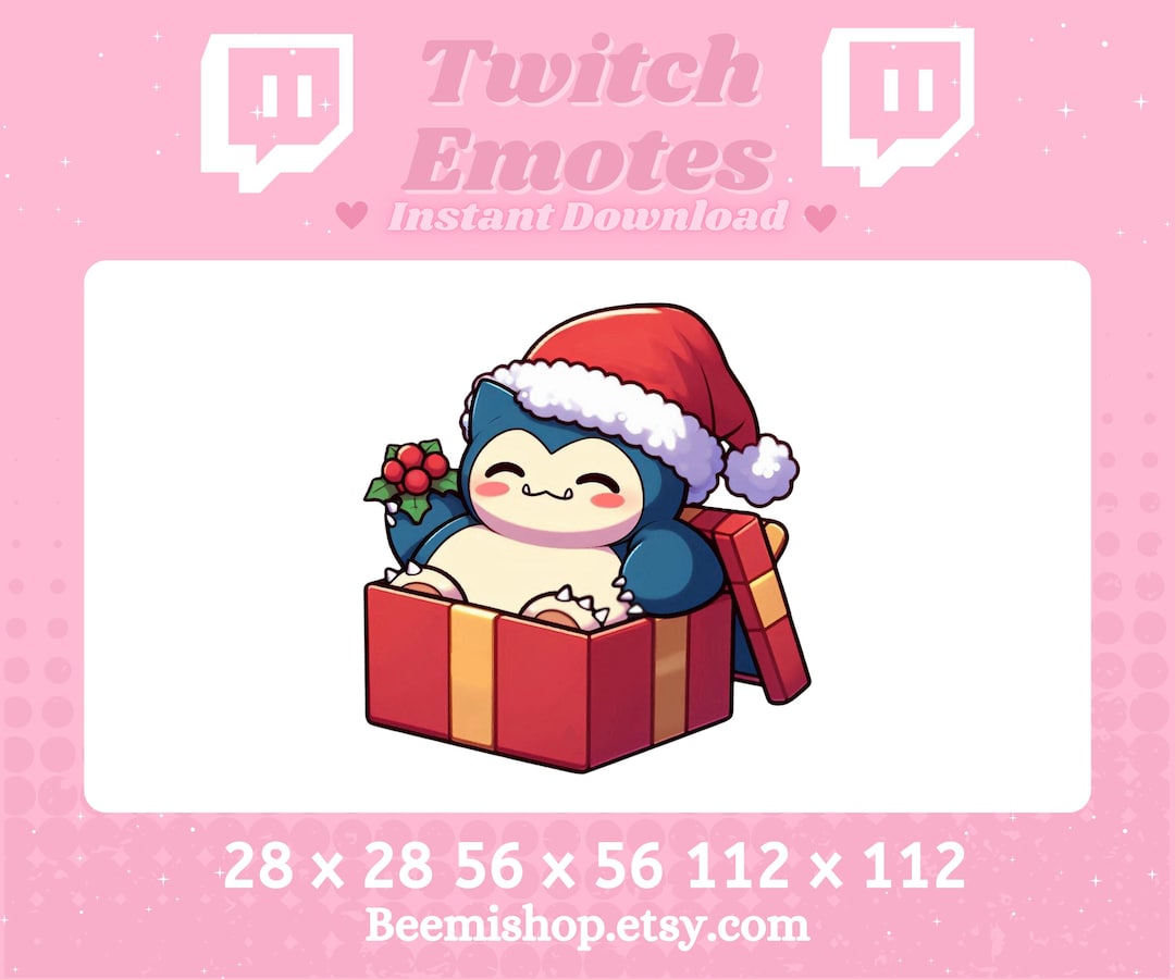 Christmas Hat Snorlax in A Gift Box Lurking Hiding Santa Happy Twitch ...