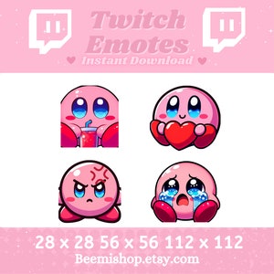 Twitch Emote Discord 4 Kirby Mad Crying Heart Drinking Slurping Cute ...