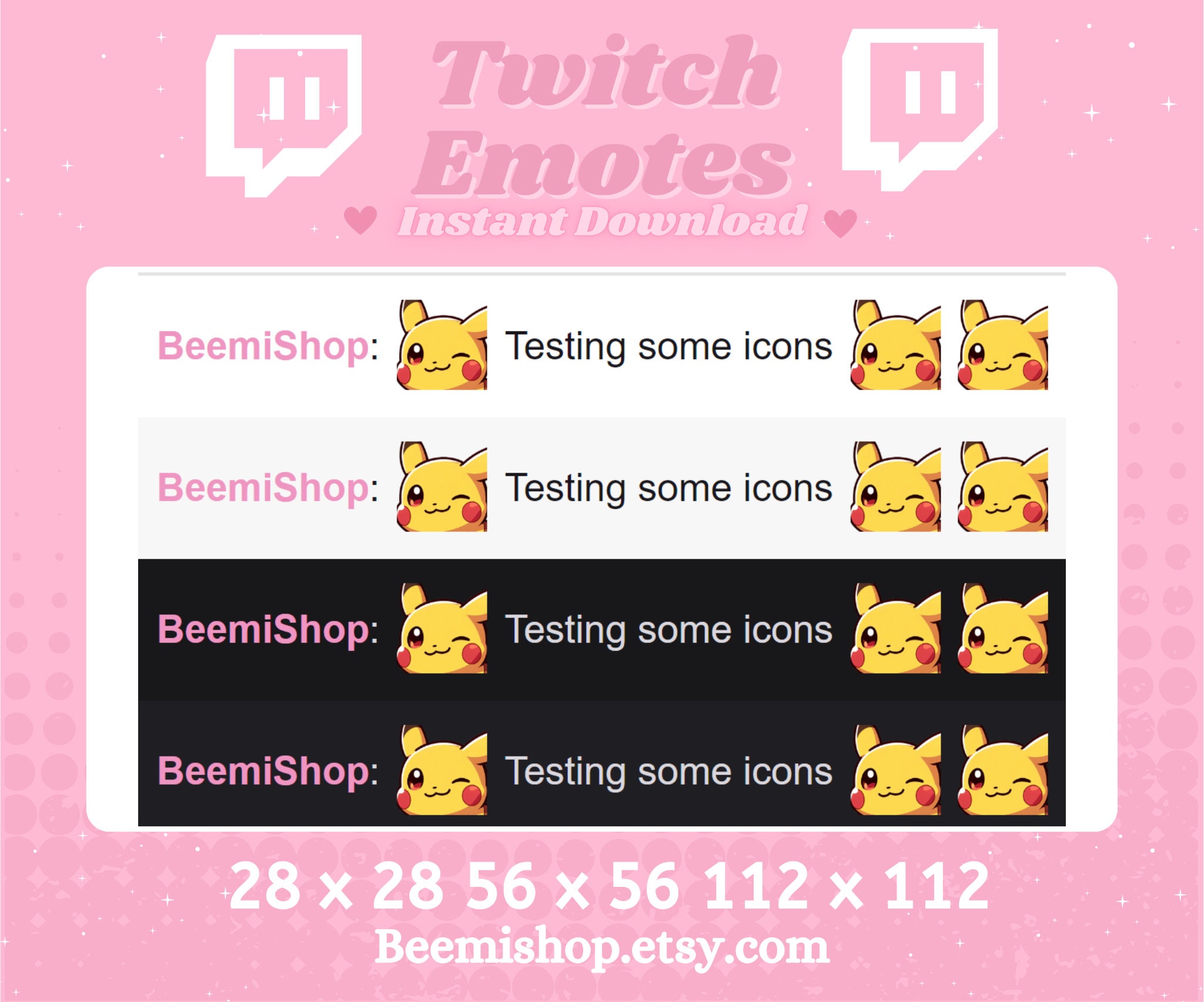 Twitch Discord Emote Cute Pokemon Emotes Pikachu Flirty Winking Winky ...