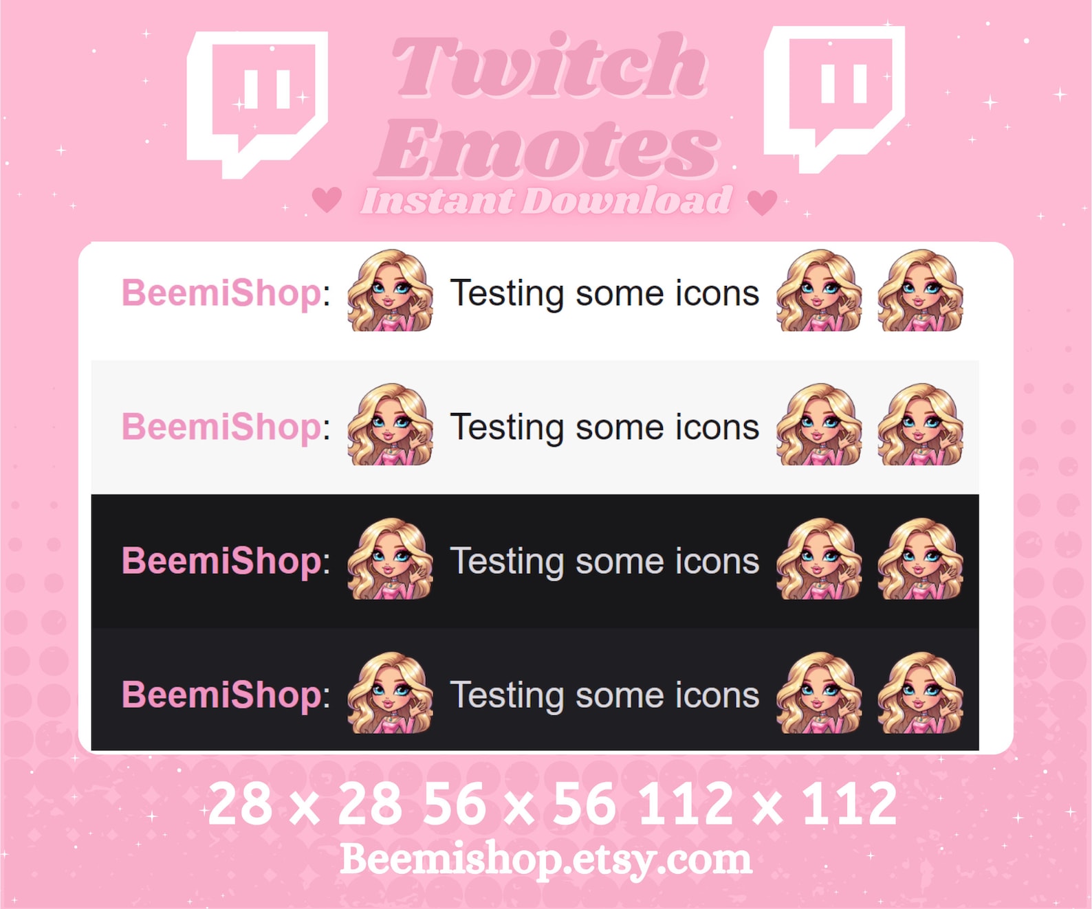 Twitch Emotes Discord Emote Blonde Girl Emotes Doll Cute Pretty Twitch ...