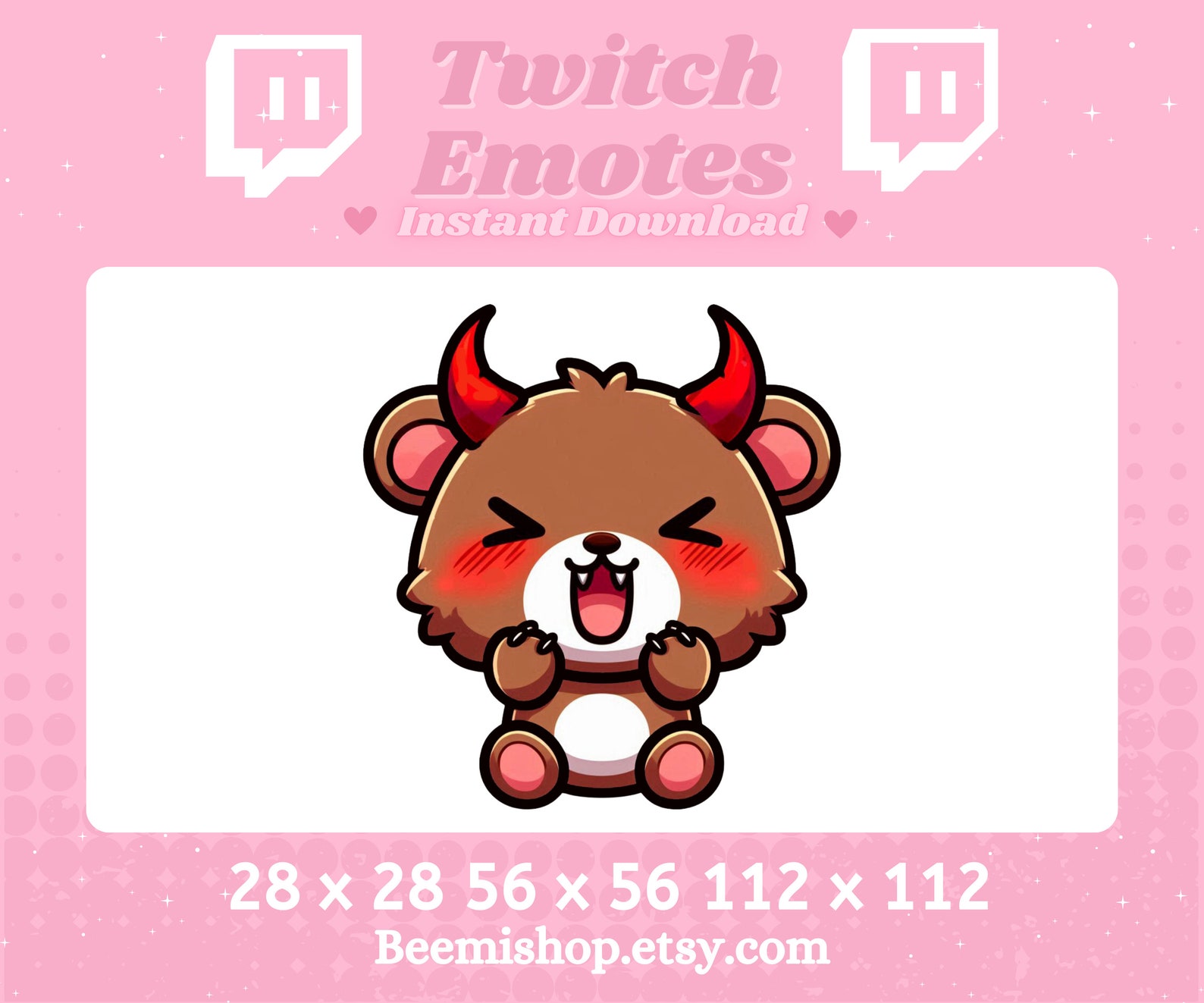 Brown Bear Teddy Bear Devil Evil Horns Laugh Happy Funny Twitch Discord ...