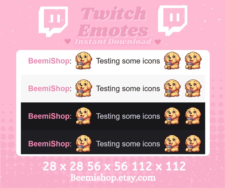 Twitch Discord Emote Cute Chibi Golden Retriever Dog Emotes Drinking ...