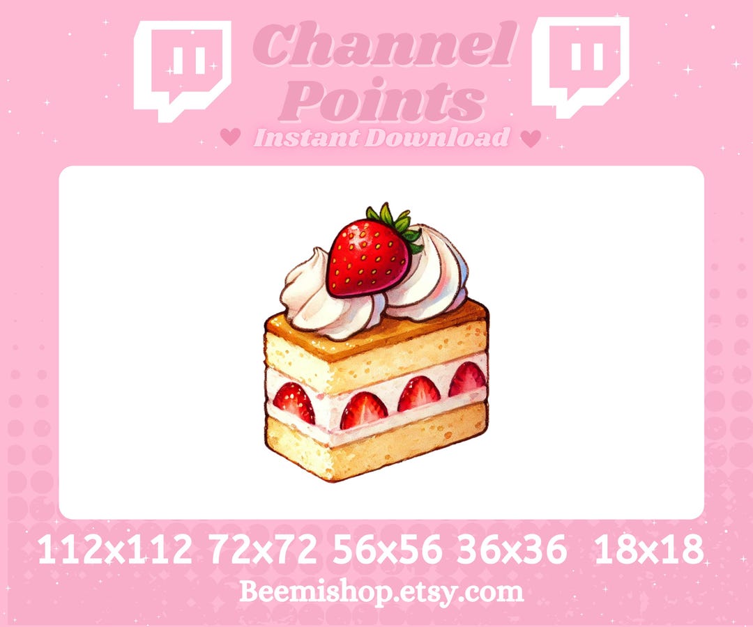 Channel Points Strawberry Cake Cafe Desserts Sweet Fruit Berries Twitch ...