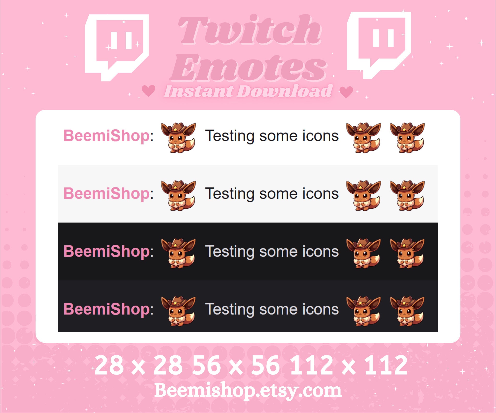 Twitch Discord Emote Cute Pokemon Eevee Emotes Cowboy Yeehaw Kawaii ...