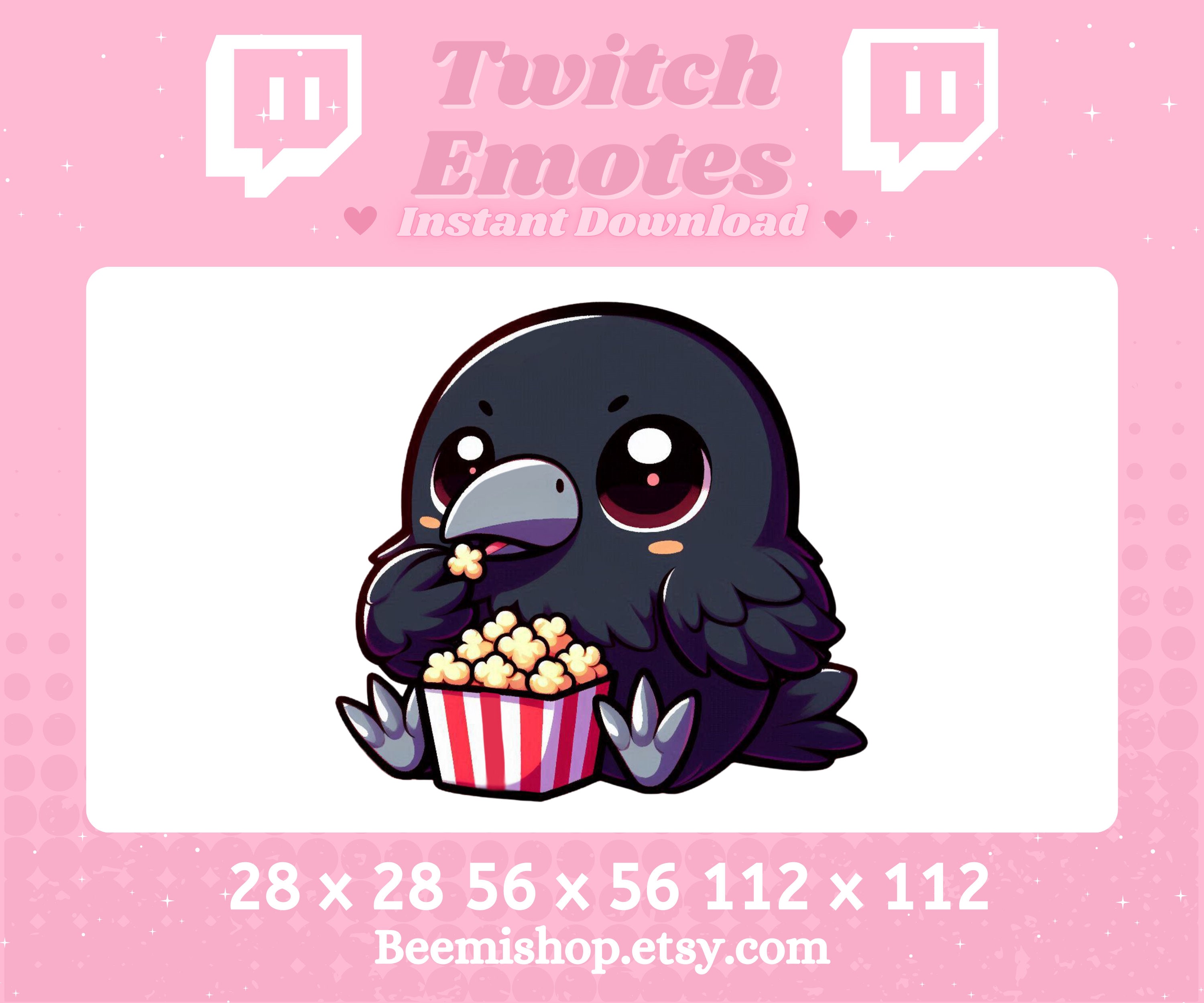 Raven Crow Eating Popcorn Funny Meme Movie Drama Kawaii Funny Adorable ...