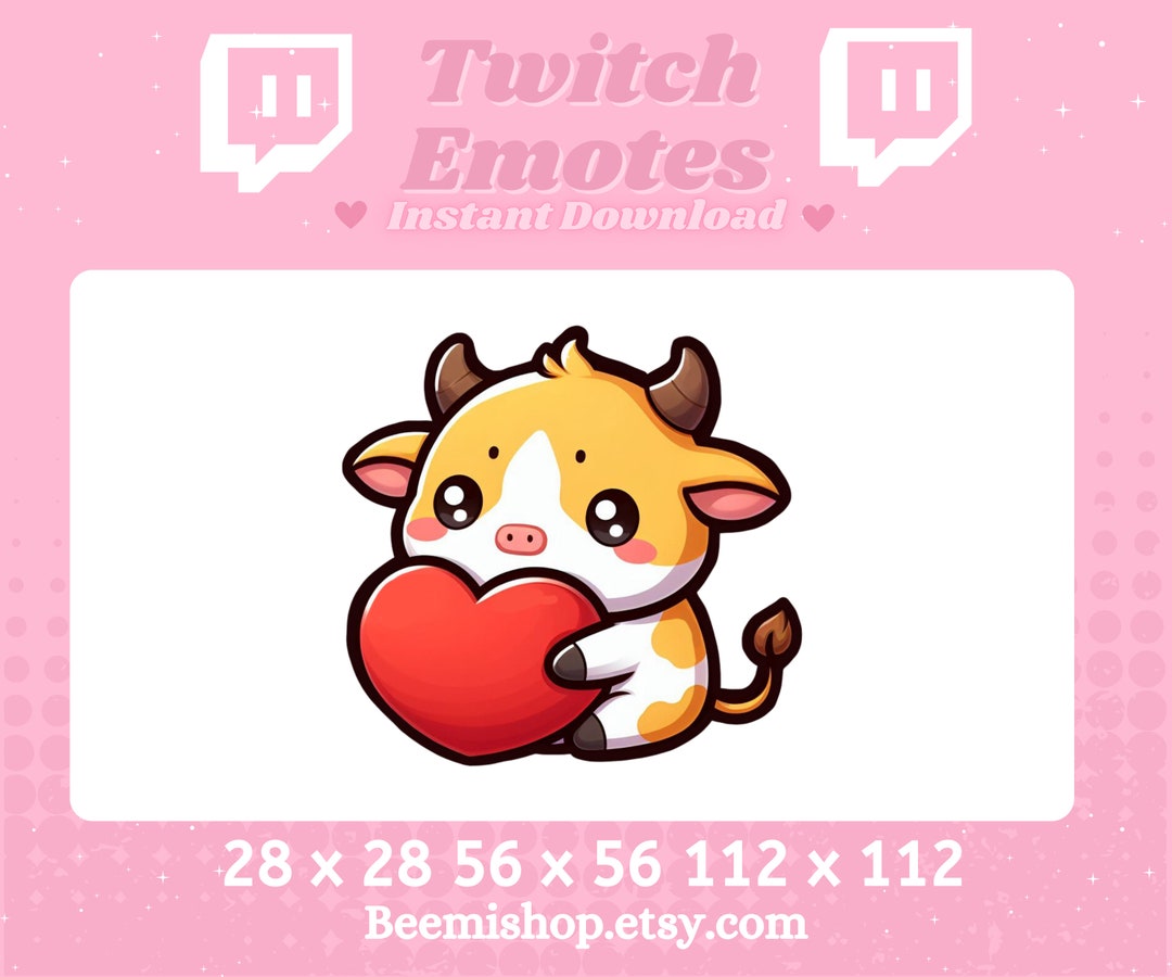 Cute Lemon Cow Love Heart Hug Yellow Kawaii Adorable Youtube Server ...