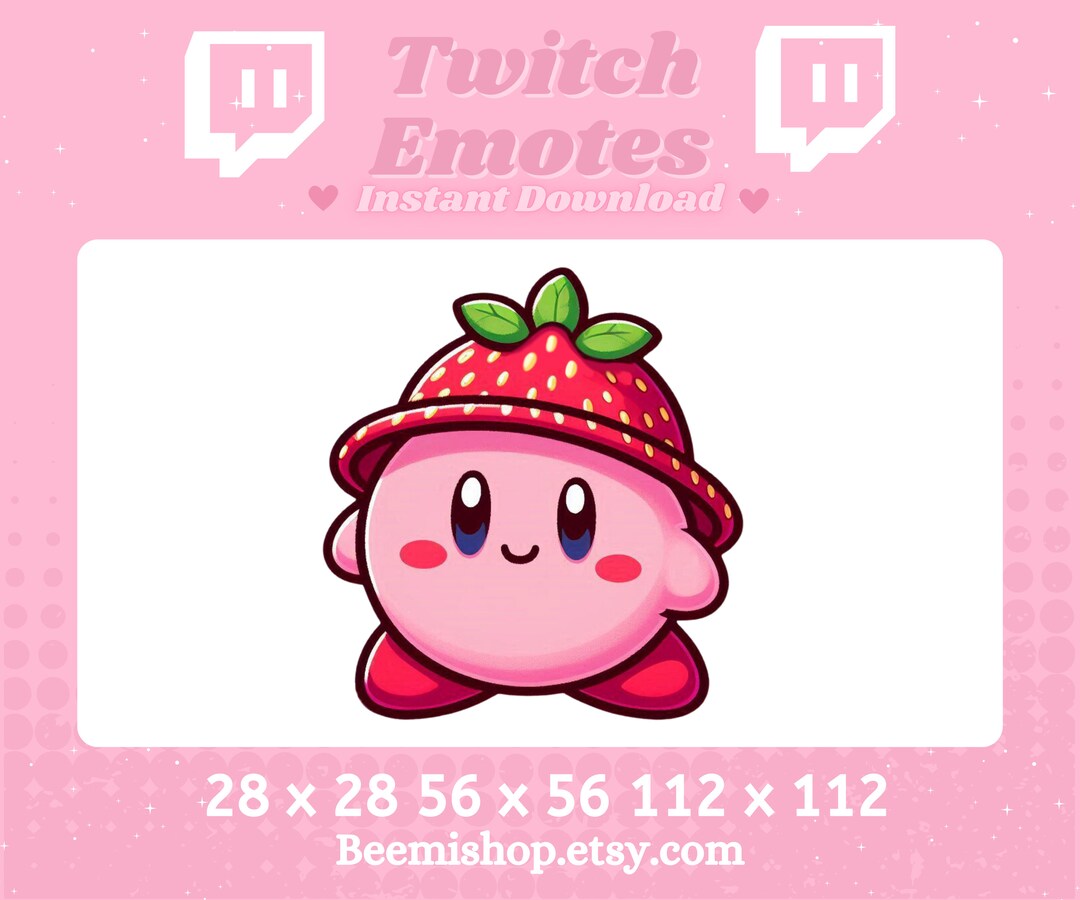 Kirby Wearing A Strawberry Hat Cute Kawaii Adorable Youtube Server ...
