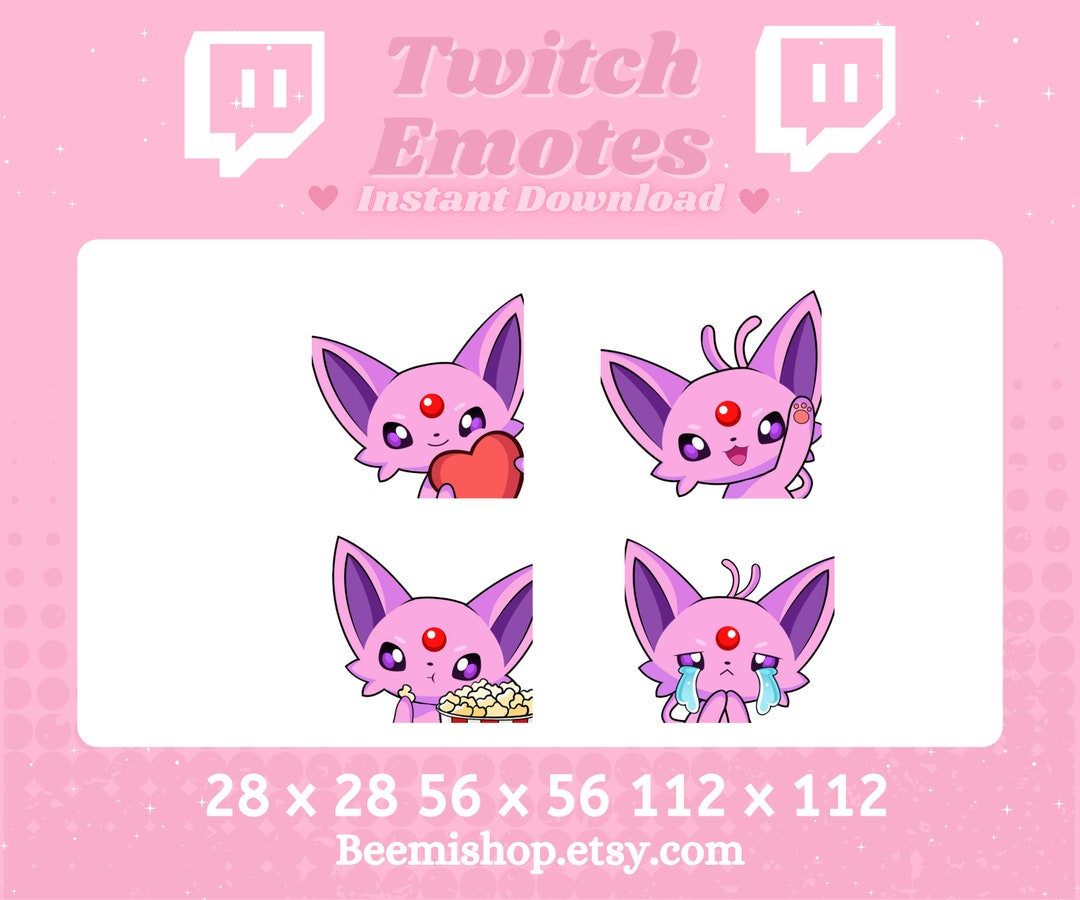 Espeon Pokemon Pack Set Cute Love Heart Eating Popcorn Drama Wave Hi ...