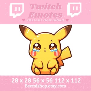 Twitch Discord Emote Cute Pokemon Pikachu Emotes Sad Crying Upset ...