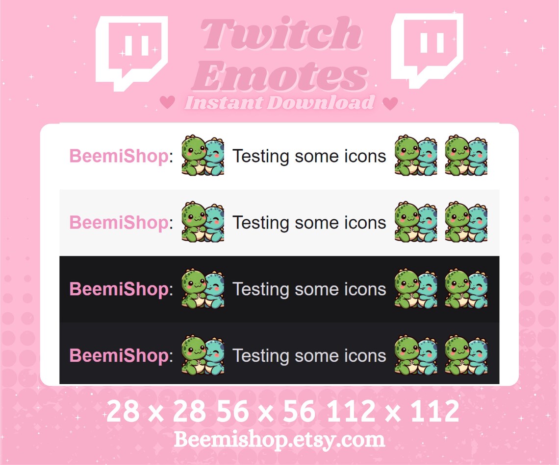 Twitch Discord Emote Cute Dinosaur Emotes Hugging Cuddle Bestfriends ...