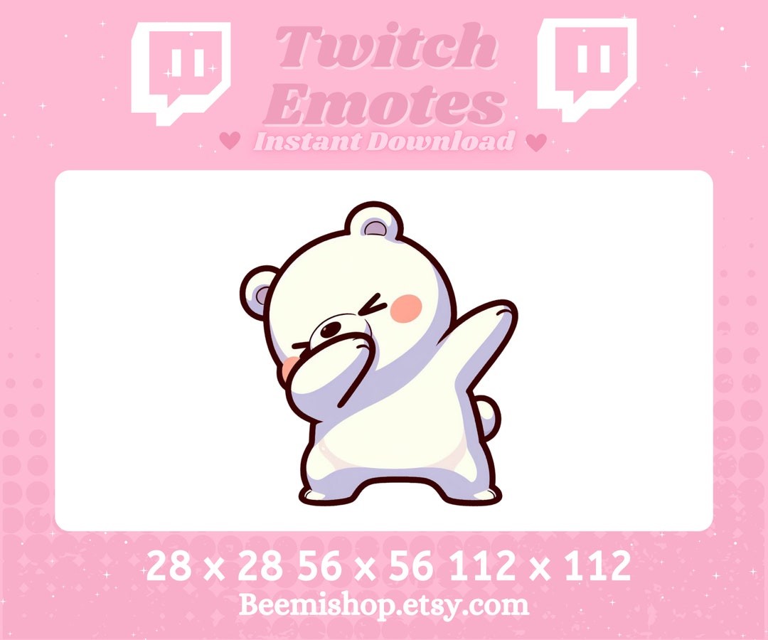 White Teddy Polar Bear Dab Dabbing Dance Meme Kawaii Funny Adorable ...