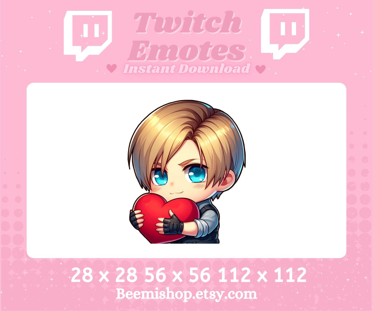 Twitch Discord Emote Cute Chibi Leon Kennedy Resident Evil Emotes Video ...