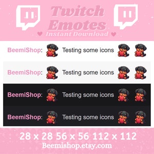 Twitch Discord Emote Cute Chibi Rottweiler Dog Emotes Puppy Love Heart ...
