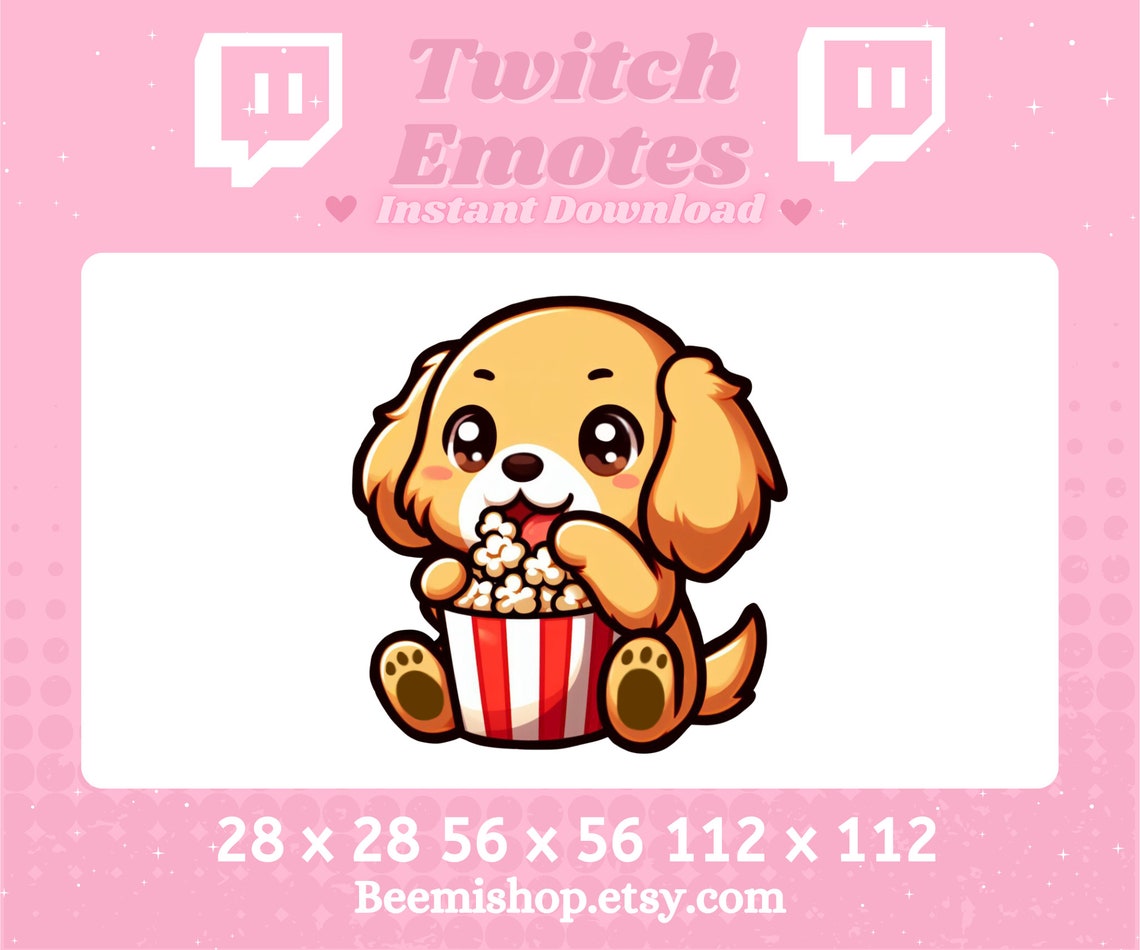 Twitch Discord Emote Cute Chibi Golden Retriever Dog Emotes Eating ...