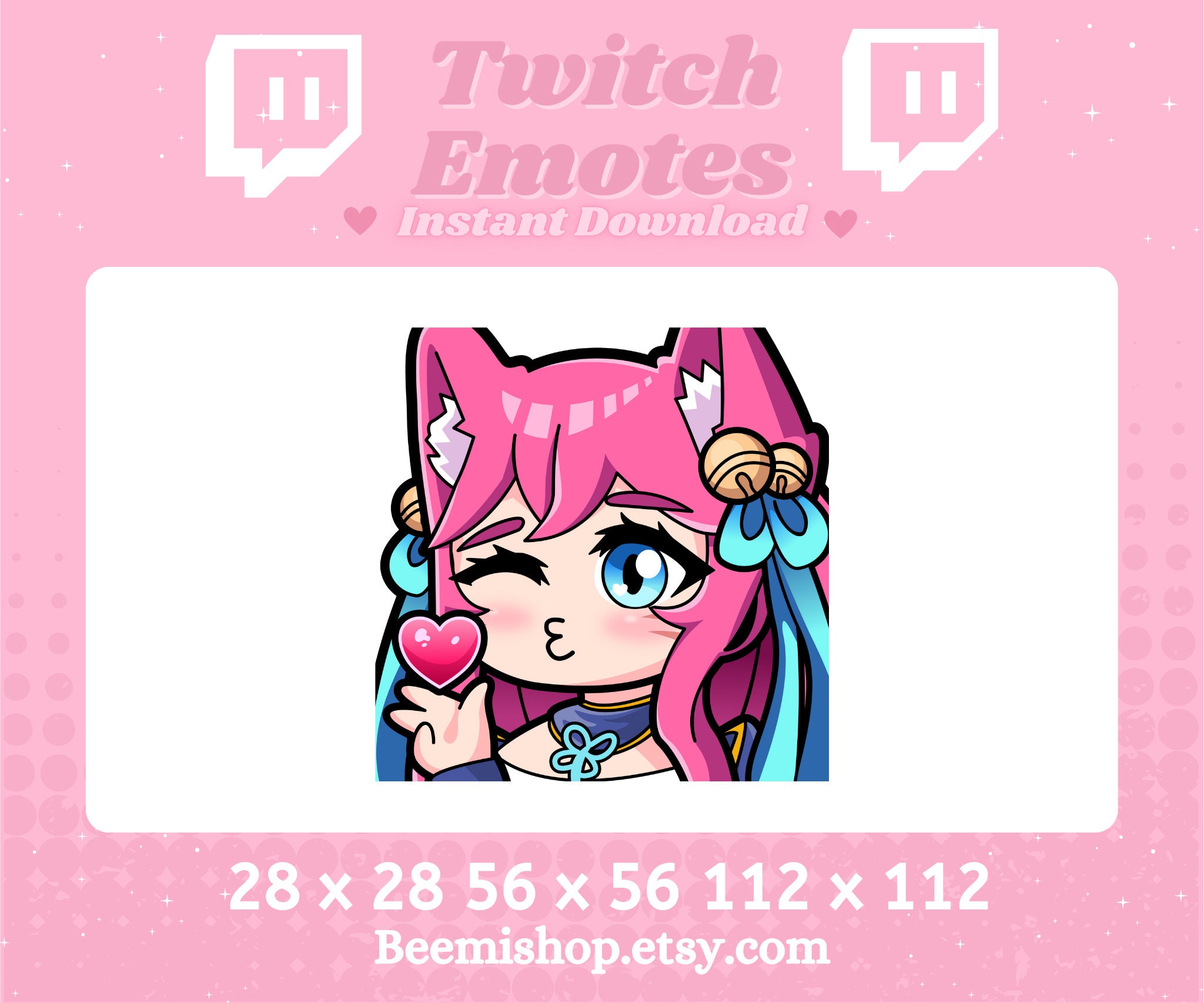 Twitch Discord Emote Cute Chibi Spirit Blossom Ahri Blowing A Kiss ...