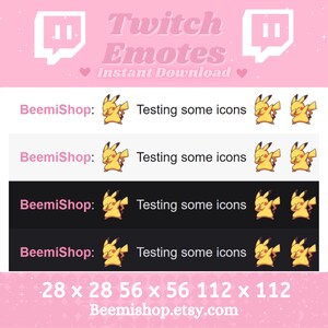 Twitch Discord Emote Cute Pokemon Pikachu Emotes Dab Server Kawaii ...