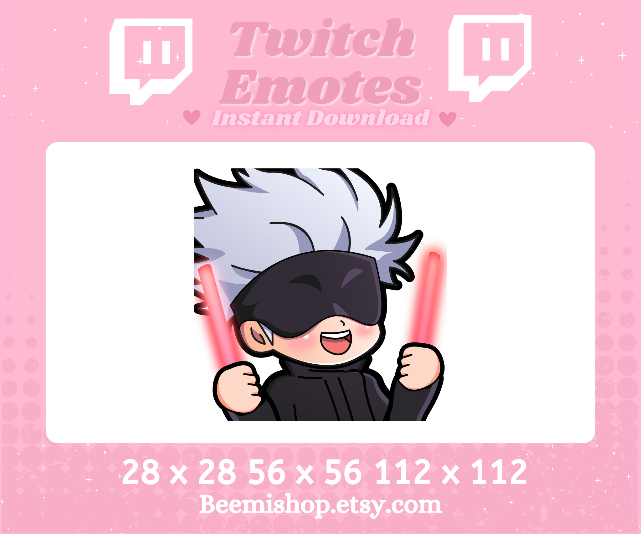 Cute Chibi Gojo Satoru Anime Light Stick Hype Youtube Server Kawaii ...