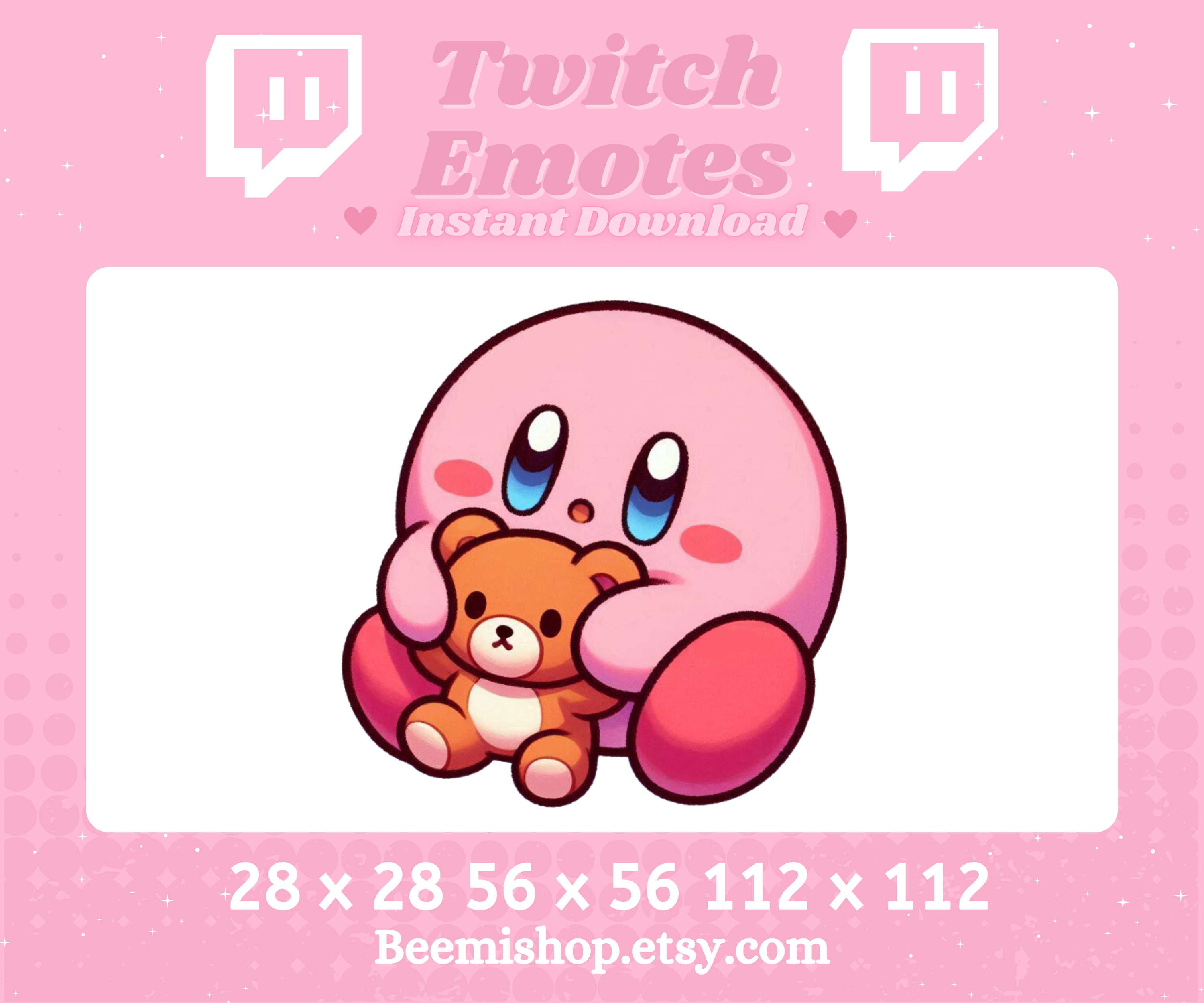 Kirby Hugging A Brown Teddy Bear Cute Kawaii Adorable Youtube Server ...