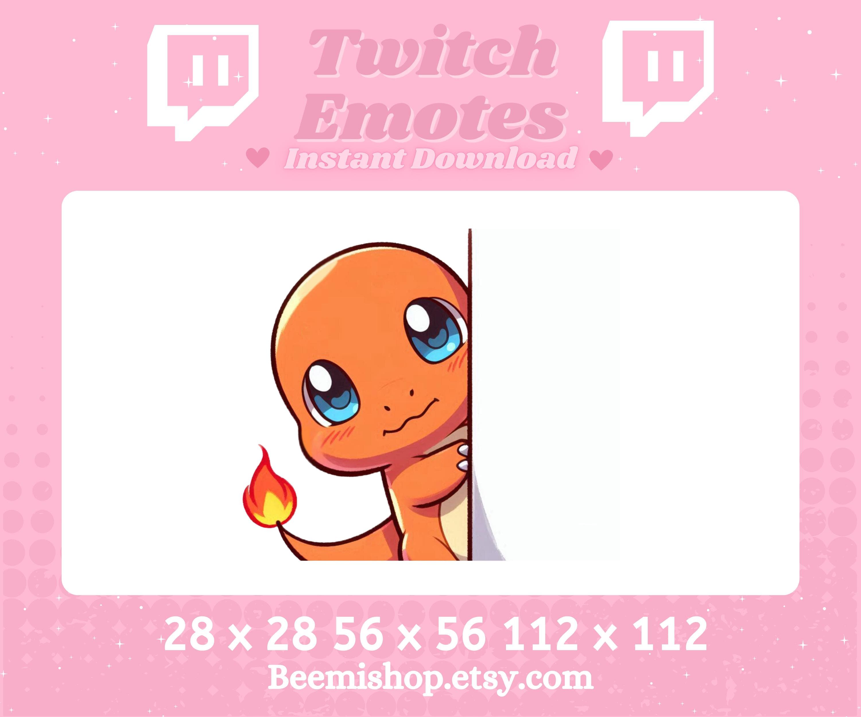 Charmander Lurk Peeking Twitch Discord Emote Cute Kawaii Adorable ...
