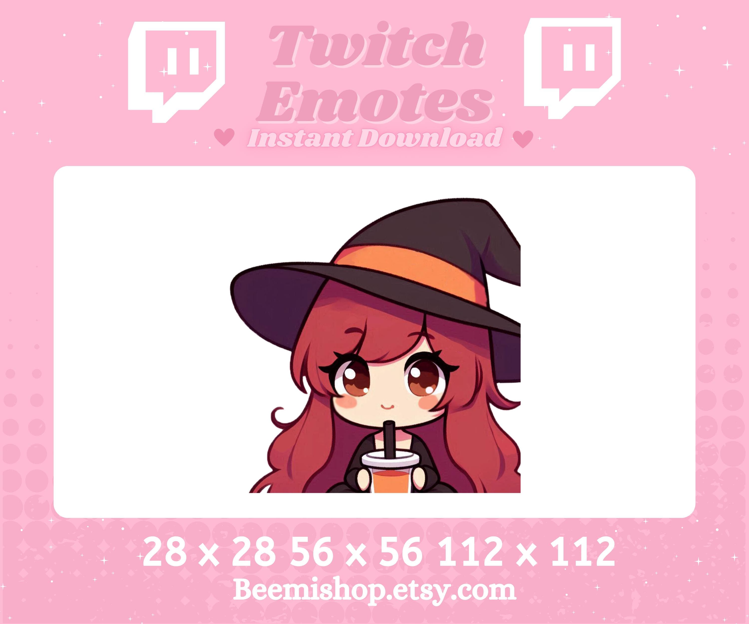 Chibi Girl Witch Drinking Boba Halloween Spooky Tea Kawaii Adorable ...