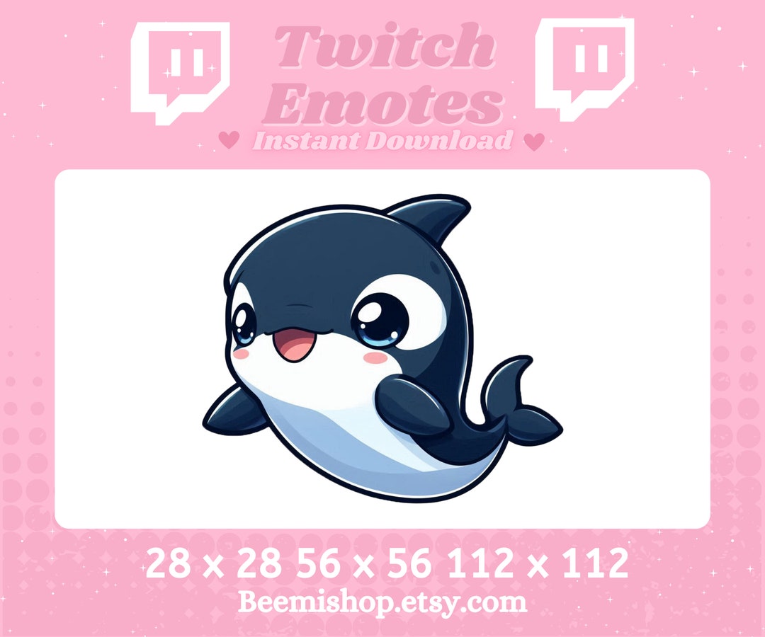 Happy Orca Whale Fish Adorable Twitch Discord Emote Stream Animal ...