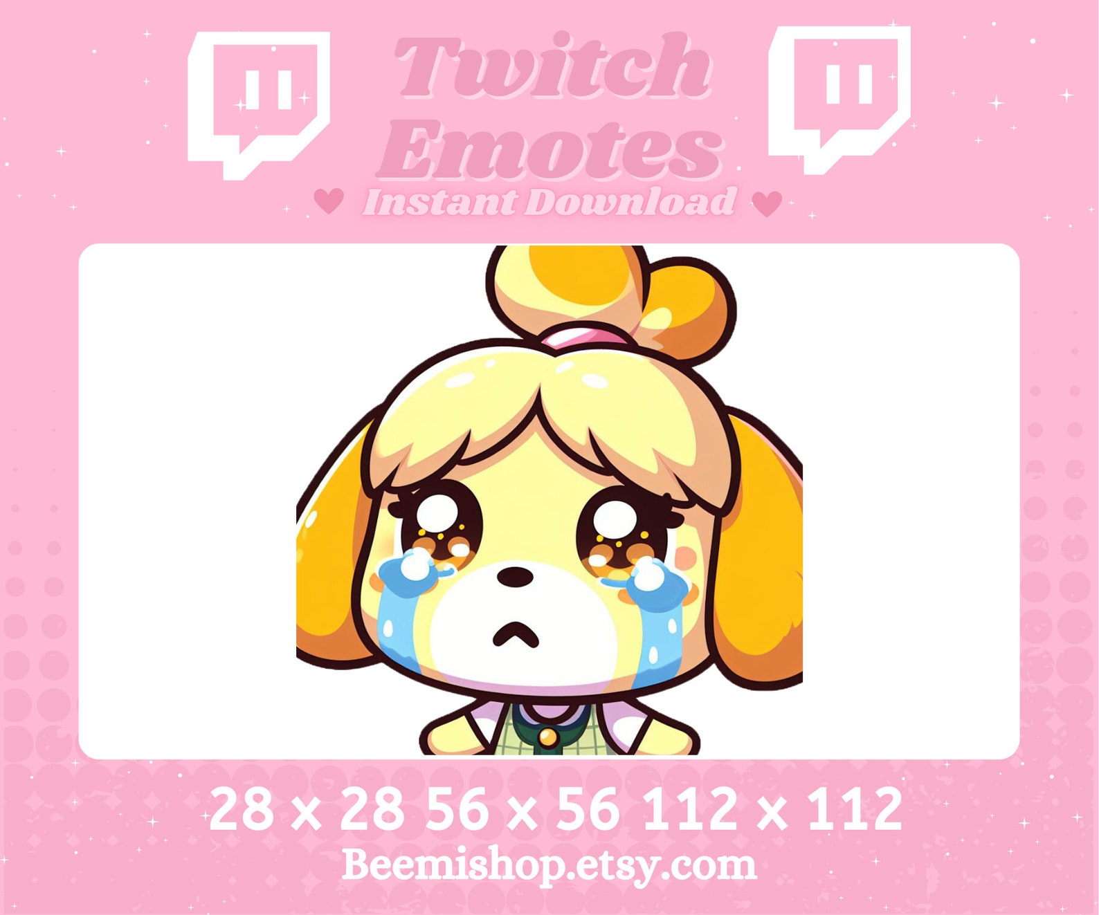 Twitch Emote Discord Emote Isabelle Animal Crossing Cry Sad Cute Twitch ...