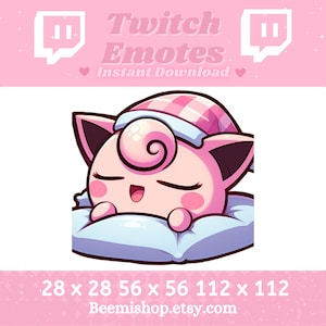 Twitch Discord Emote Pokemon Jigglypuff Sleeping Sleepy Cute Emotes ...