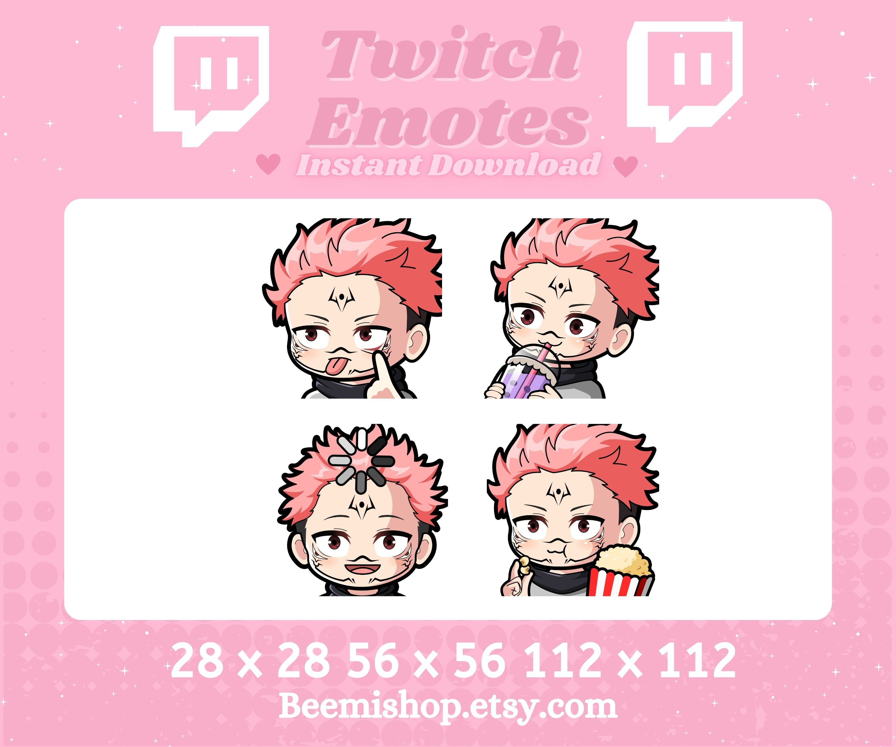 Sukuna JJK Pack Set Anime Cute Bla Drinking Boba Tea Loading Eating ...