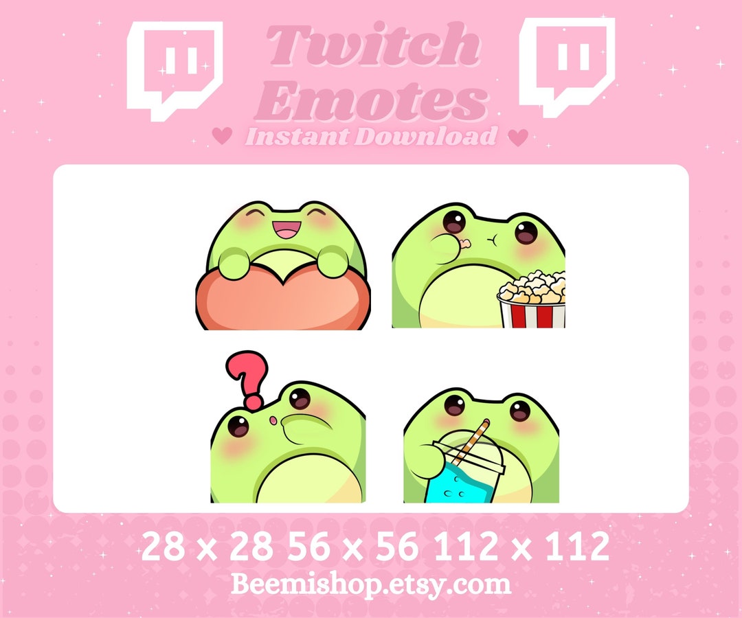 Frog Animal Pack Set Cute Love Heart Eating Popcorn Drama Confused Sip ...