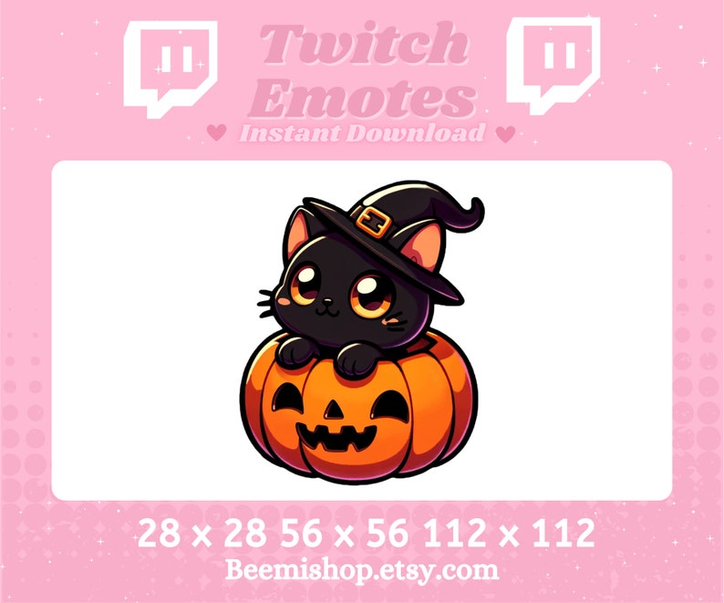 Twitch Emotes Discord Emote Black Cat Emotes Witch Halloween Pumpkin ...