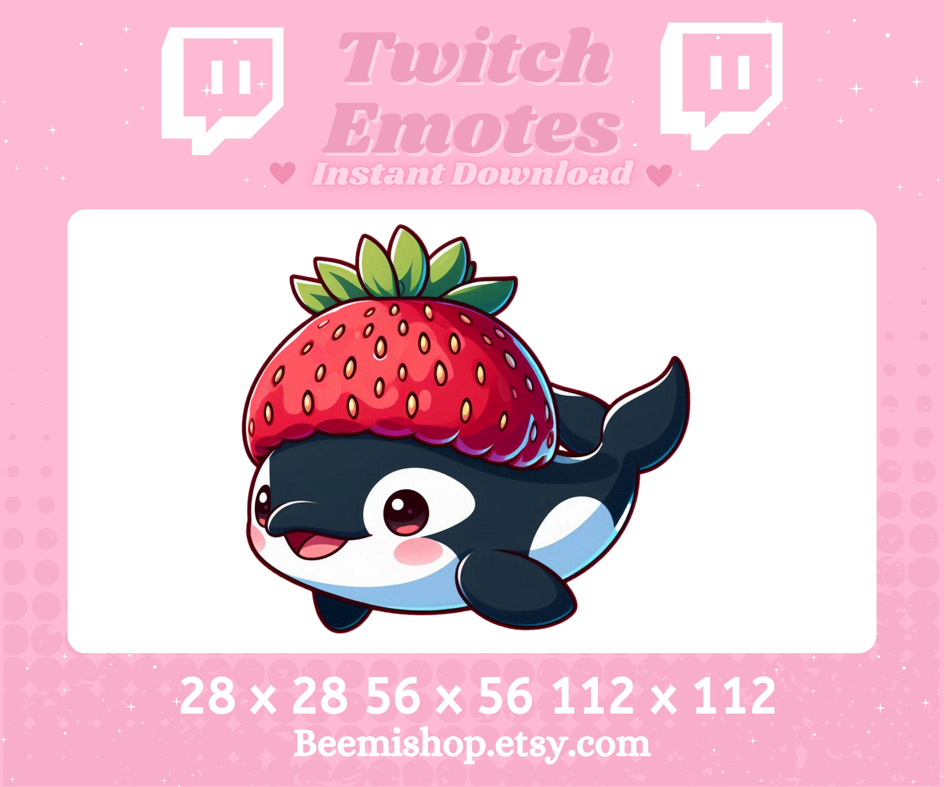 Orca Whale Wearing Strawberry Hat Fruit Sweet Happy Fish Adorable ...