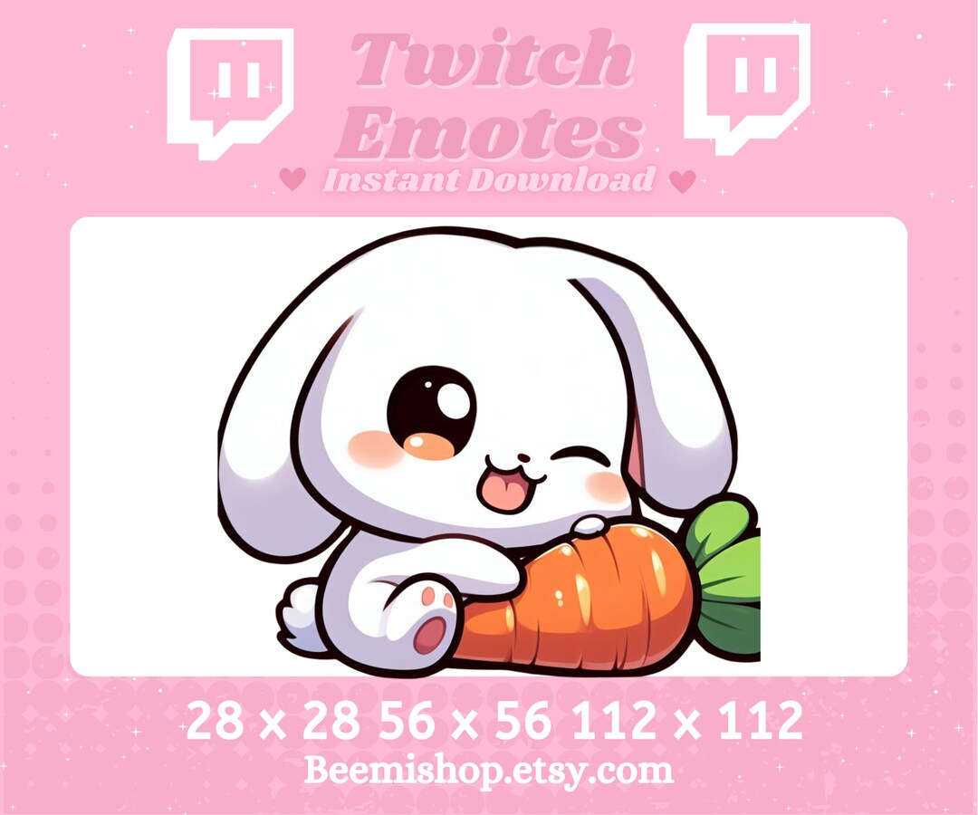 Twitch Emotes Discord Emote Bunny Emotes Carrot Love Cute Twitch ...