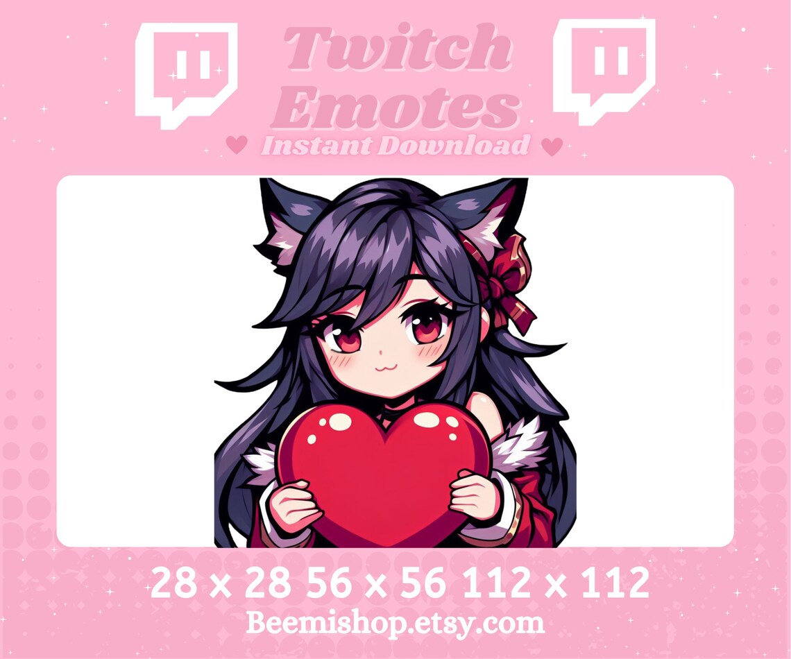 Twitch Discord Emote Ahri Fox League of Legends Emotes Video Game Cute ...