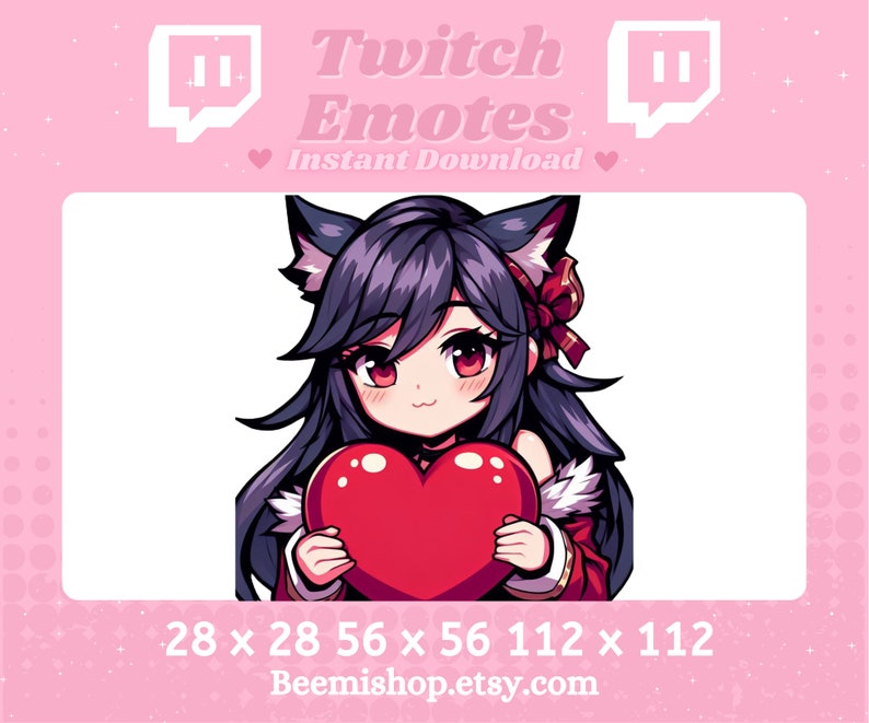 Twitch Discord Emote Ahri Fox League of Legends Emotes Video Game Cute ...