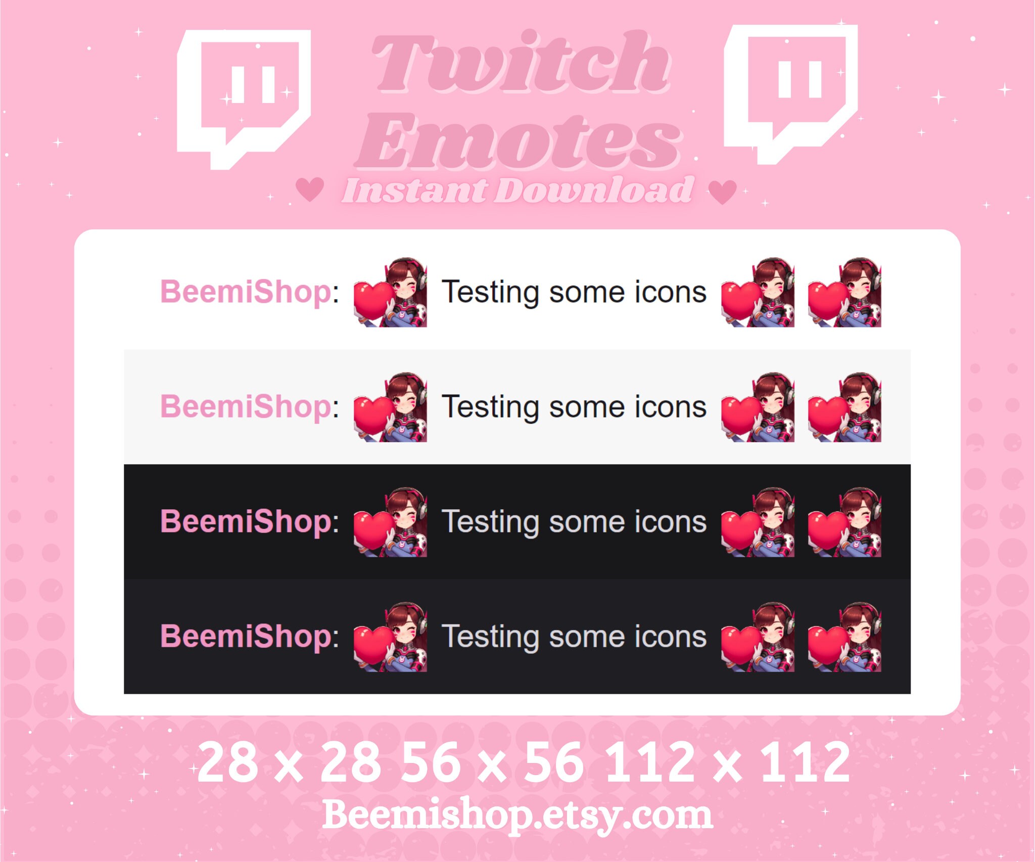 Twitch Discord Emote Dva Overwatch Emotes Video Game Cute Server ...