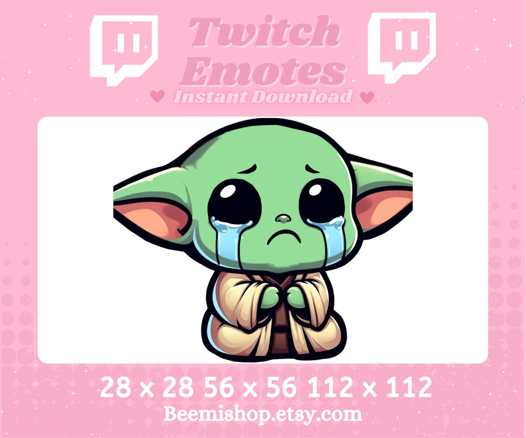 Twitch Discord Emote Cute Baby Yoda Emotes Crying Sad Kawaii Youtube ...