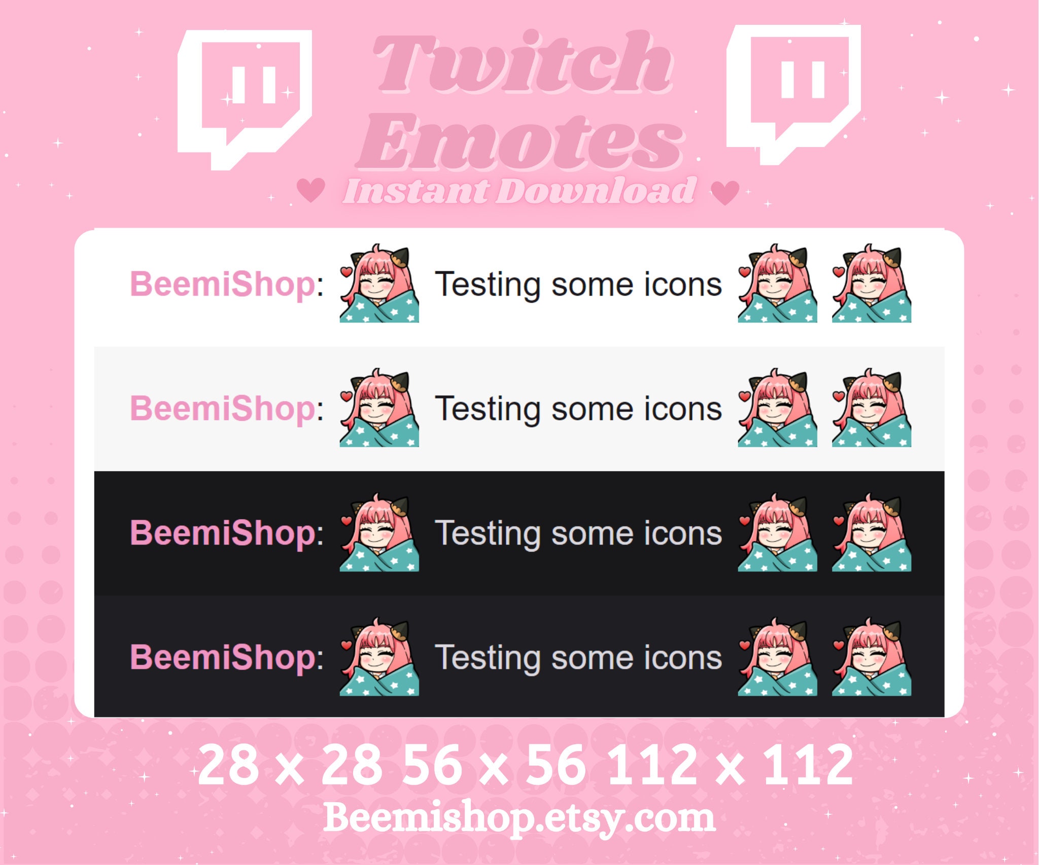 Twitch Discord Emote Cute Chibi Anya Anime Emotes Blanket Comfy Cozy ...