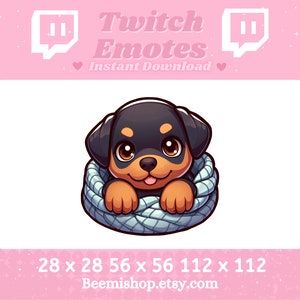 Twitch Discord Emote Cute Chibi Rottweiler Dog Emotes Puppy Cozy ...