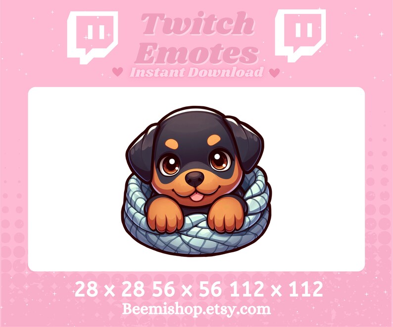 Twitch Discord Emote Cute Chibi Rottweiler Dog Emotes Puppy Cozy ...